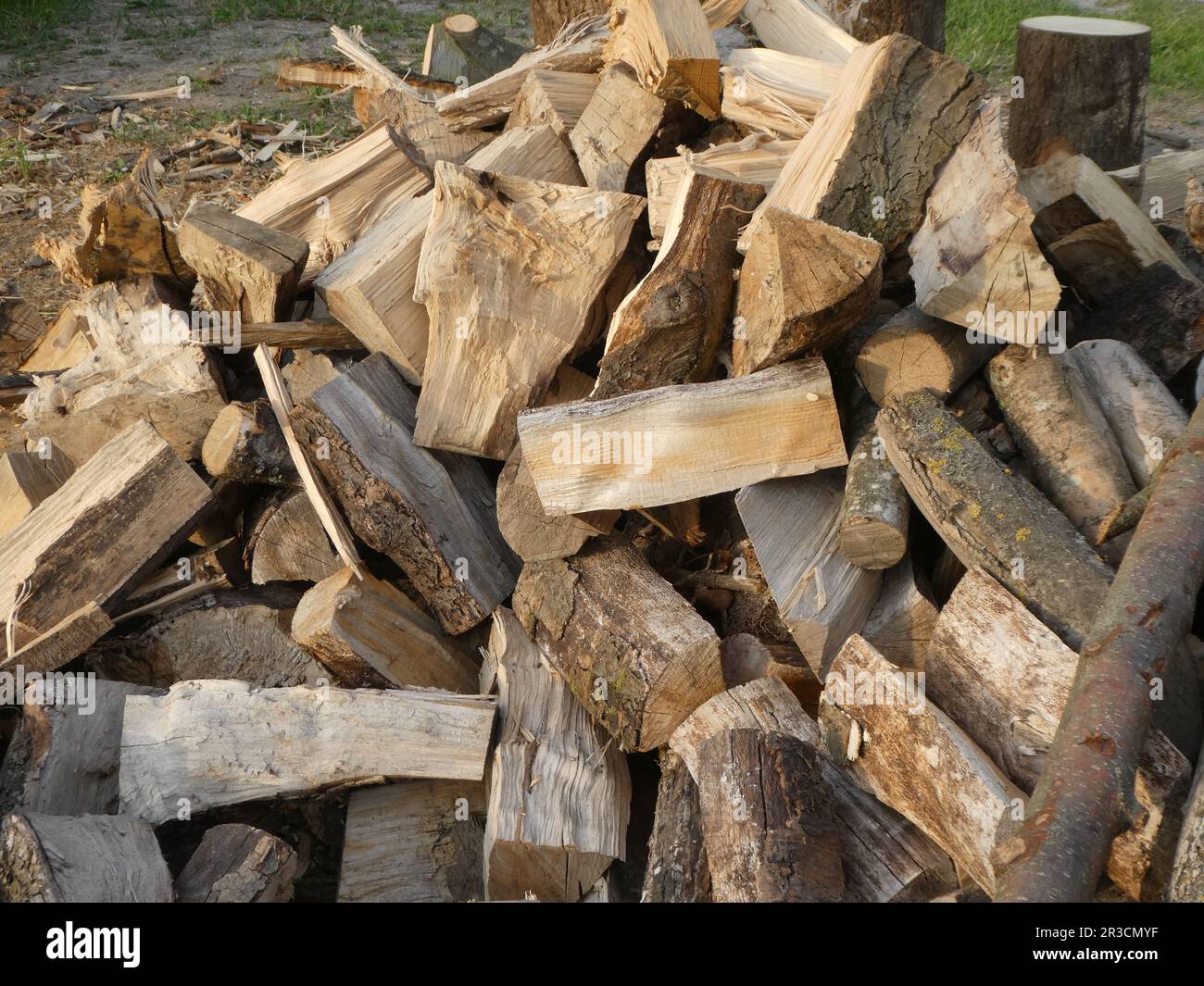Wood billets on wood stack Stock Photo - Alamy