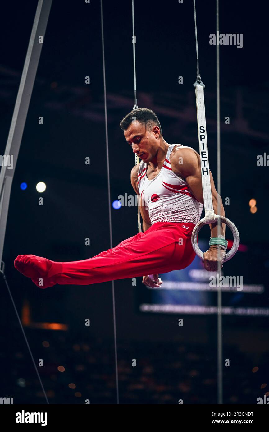 Adem Asil participating in the 2022 Munich European Gymnastics ...