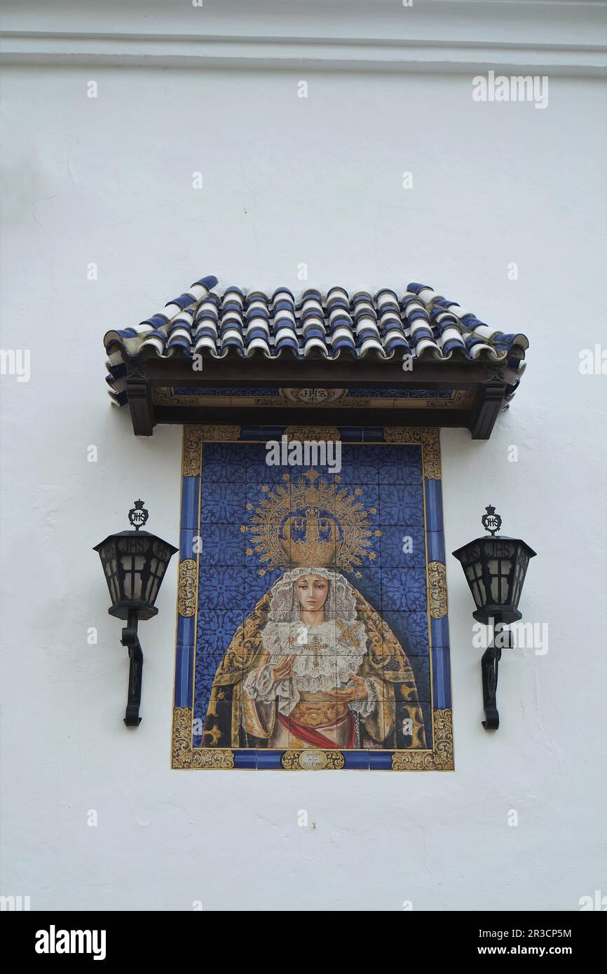 Holy picture, tile picture on a house facade Stock Photo - Alamy