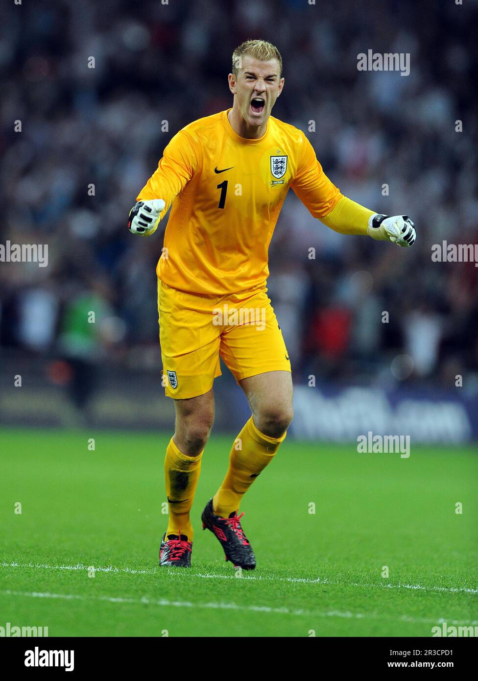 Joe Hart Celebrates after 3rd goalEngland 2013 England V Scotland ...