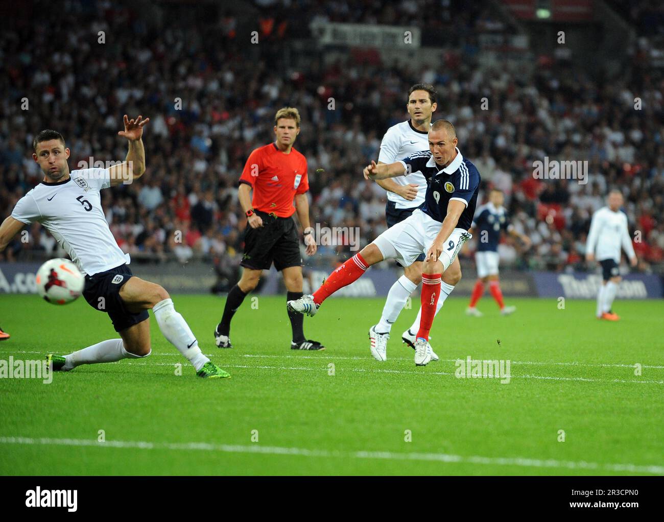 Kenny Miller Scores 2nd goal past England's Gary CahillScotland 2013 ...