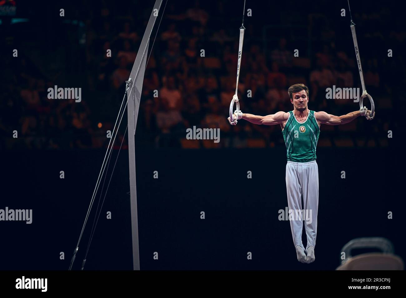 Nikita Simonov participating in the 2022 Munich European Gymnastics ...