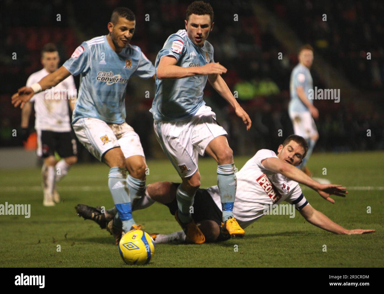 Ben Chorley of Leyton Orient and Corry Evans of Hull City A.F.C. and ...