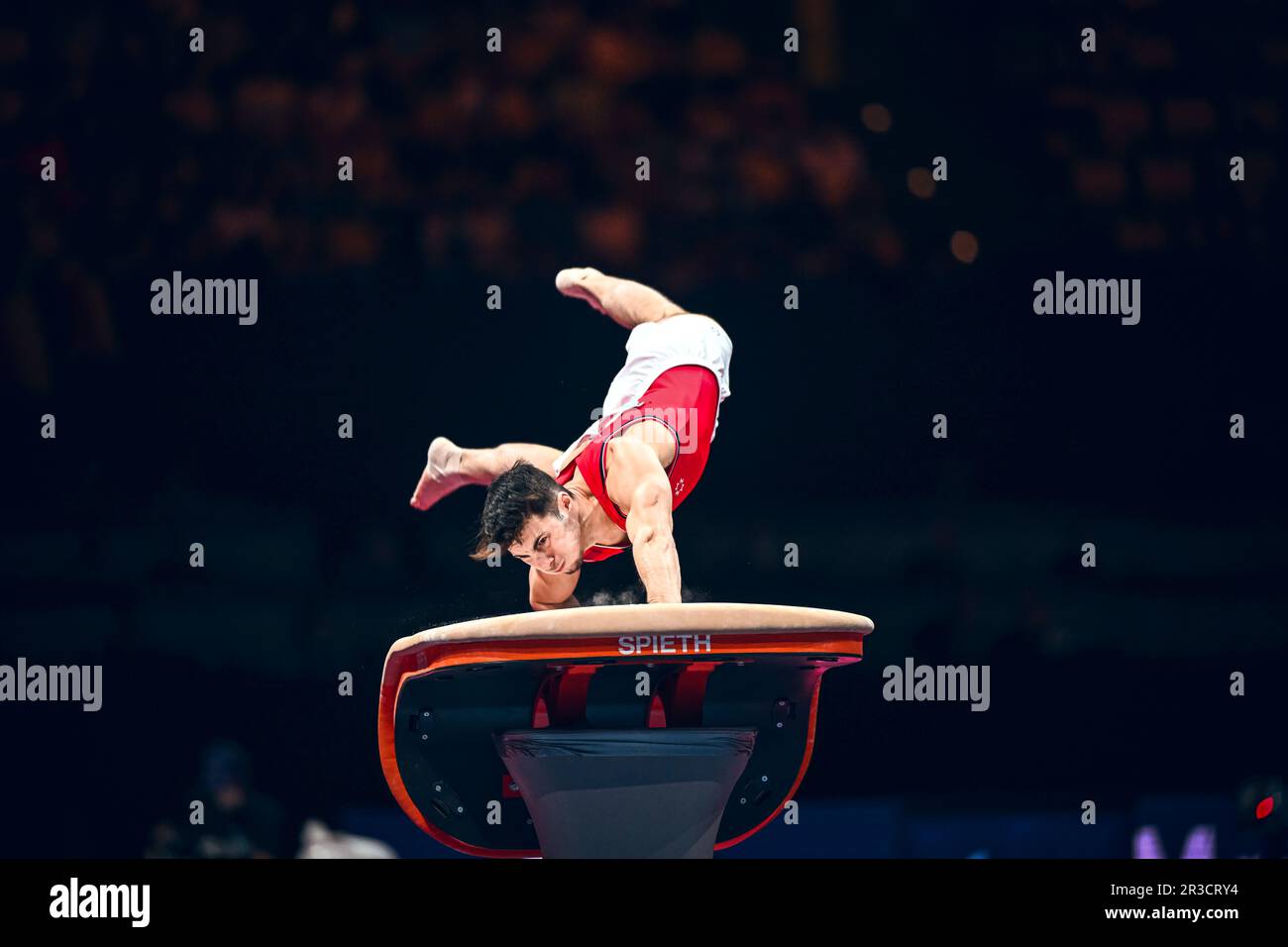 Leo Saladino participating in the 2022 Munich European Gymnastics ...