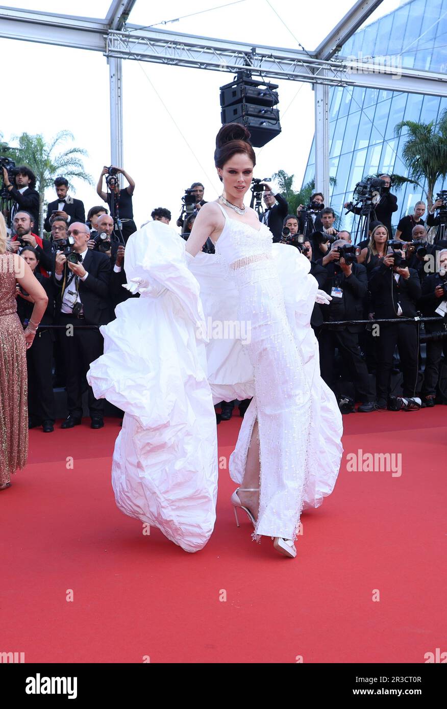 Cannes, France. 20th May, 2023. Coco Rocha attends the "Club Zero" red ...