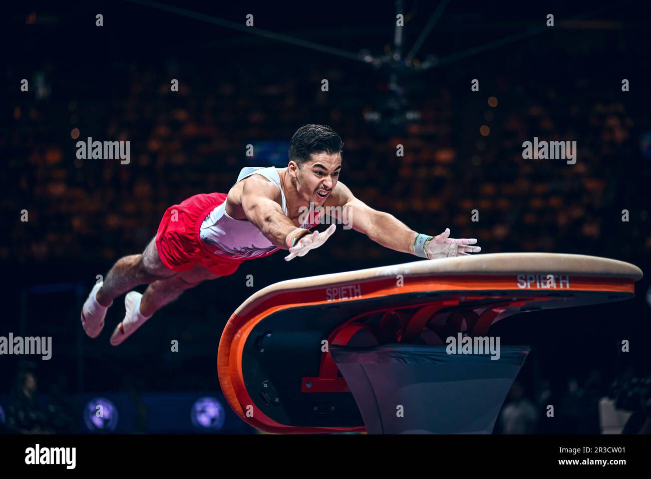 Andrin Frey participating in the 2022 Munich European Gymnastics ...