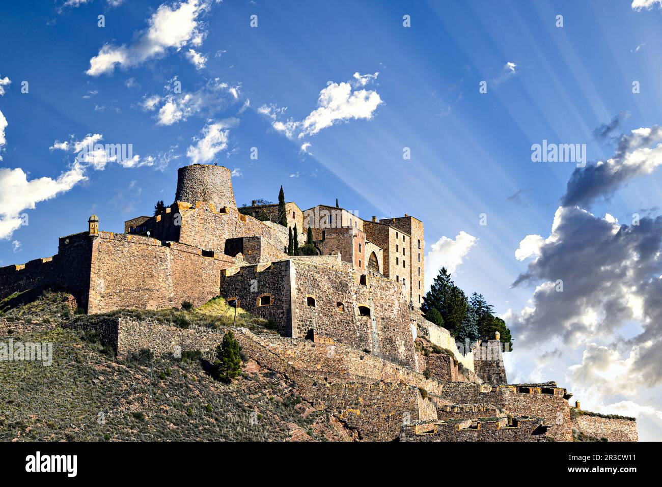 Famous medieval castle in the city of Cardona, Barcelona, Catalonia ...