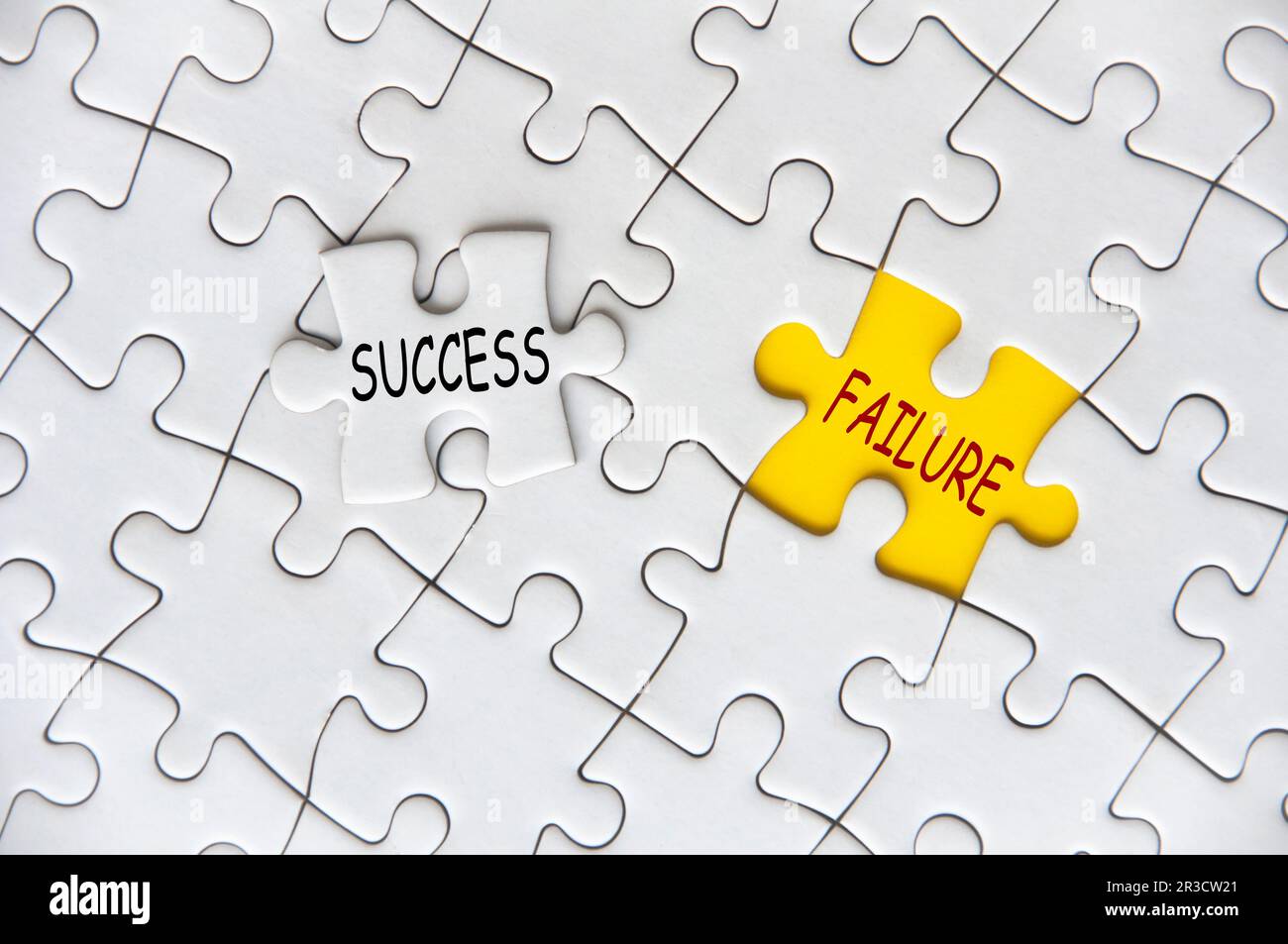 Success and Failure text on missing jigsaw puzzle. Success and failure ...
