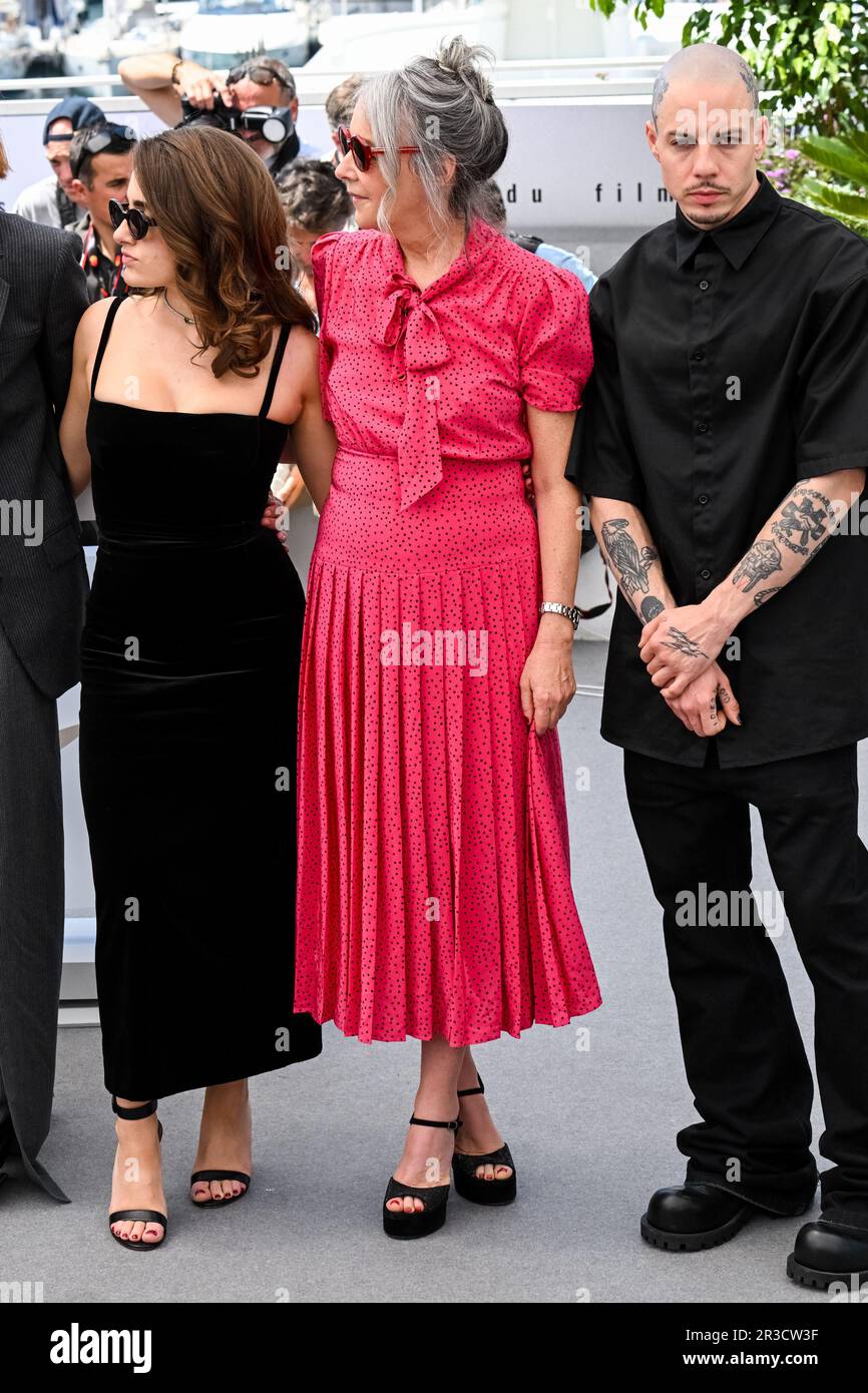 Cannes, France. 23rd May, 2023. Rachel Sennott, Jane Adams, Mitch Modes ...