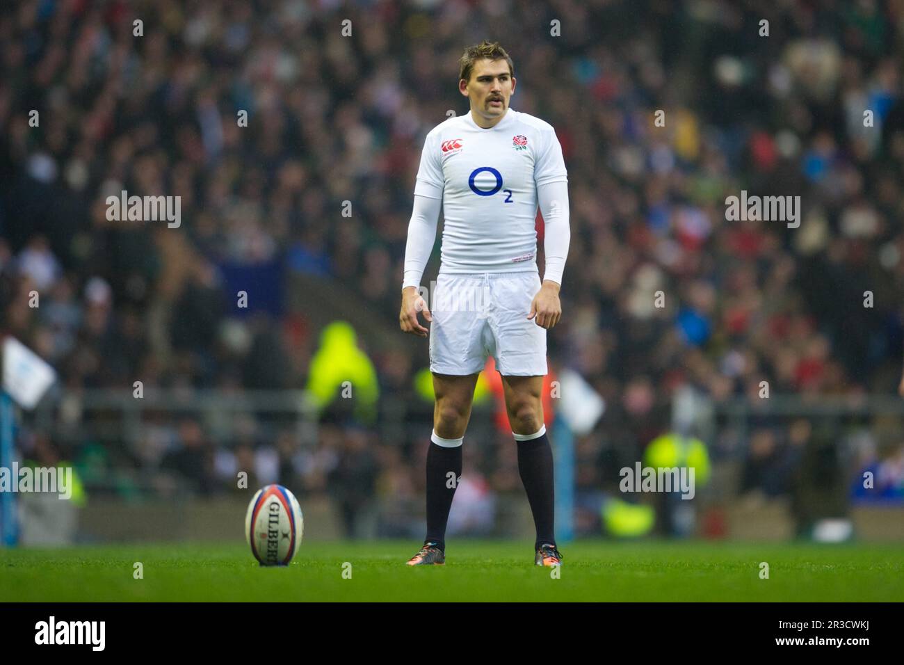 Toby Flood of England prepares to take a penalty kick during the QBE ...