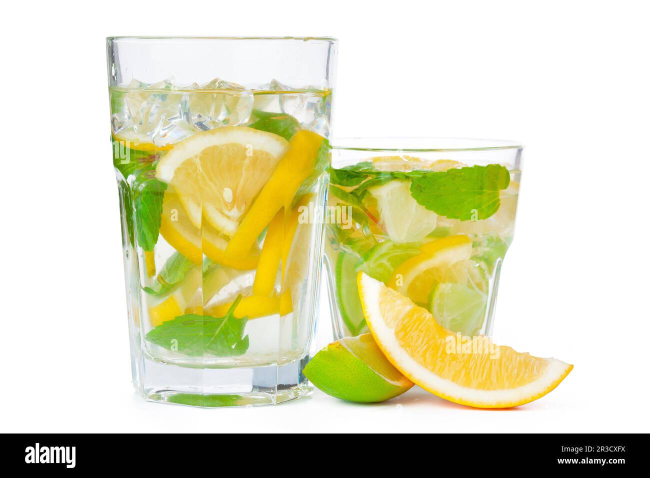 delicious and juicy lemonade isolated on white background Stock Photo ...