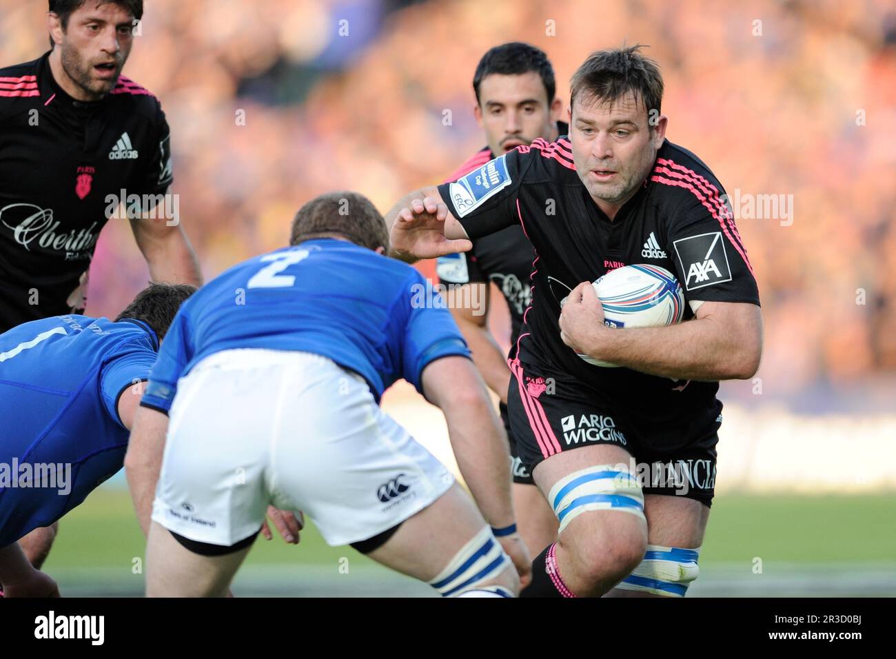 David Lyons of Stade Francais in action during the Amlin Challenge Cup ...