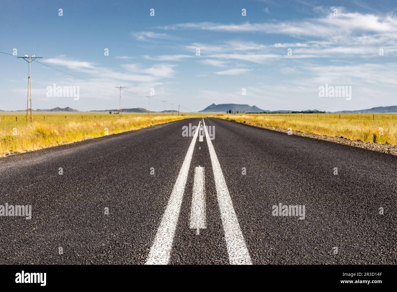 View of an empty country highway road Stock Photo - Alamy