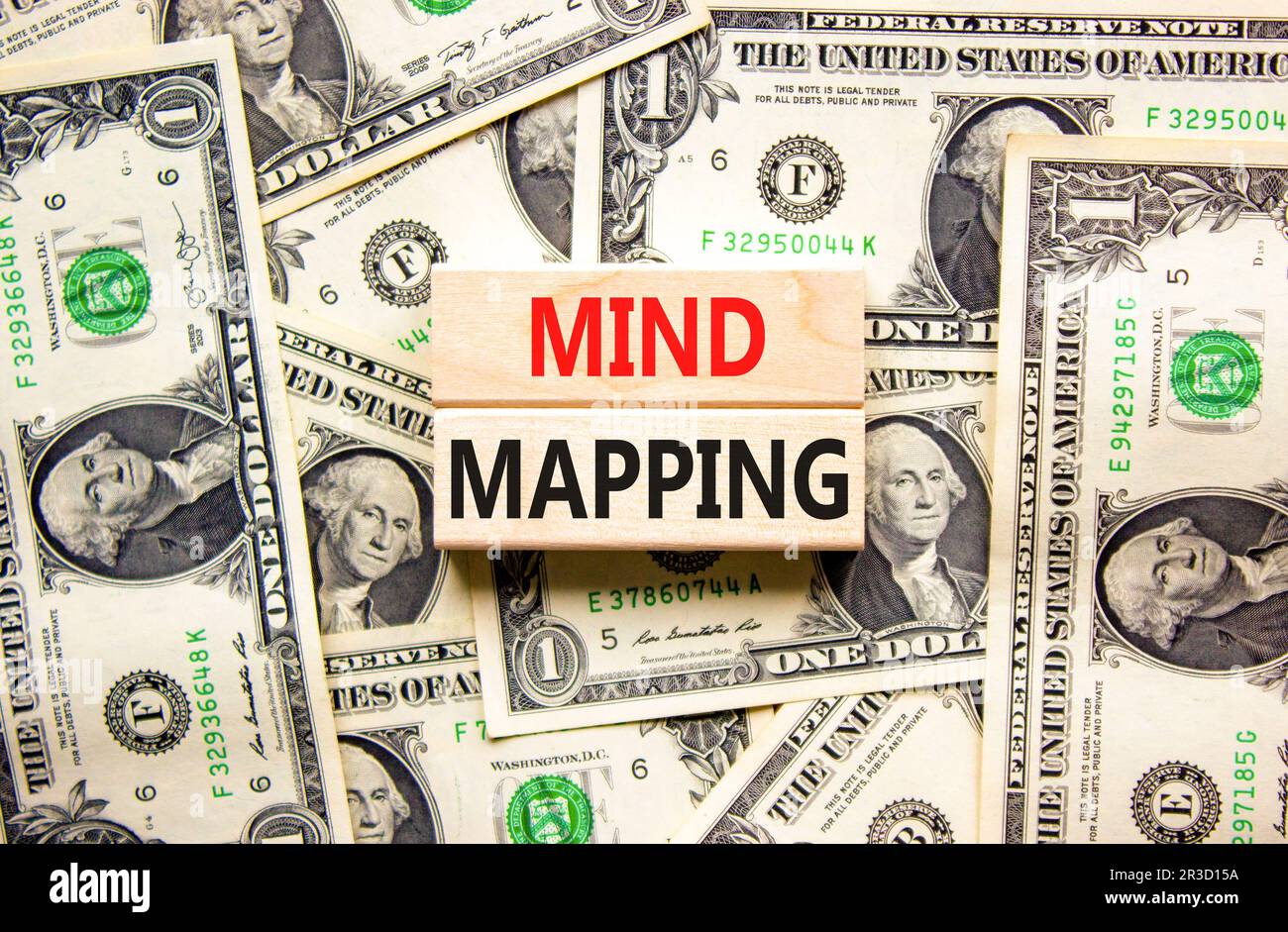 Mind mapping symbol. Concept words Mind mapping on wooden blocks on a ...