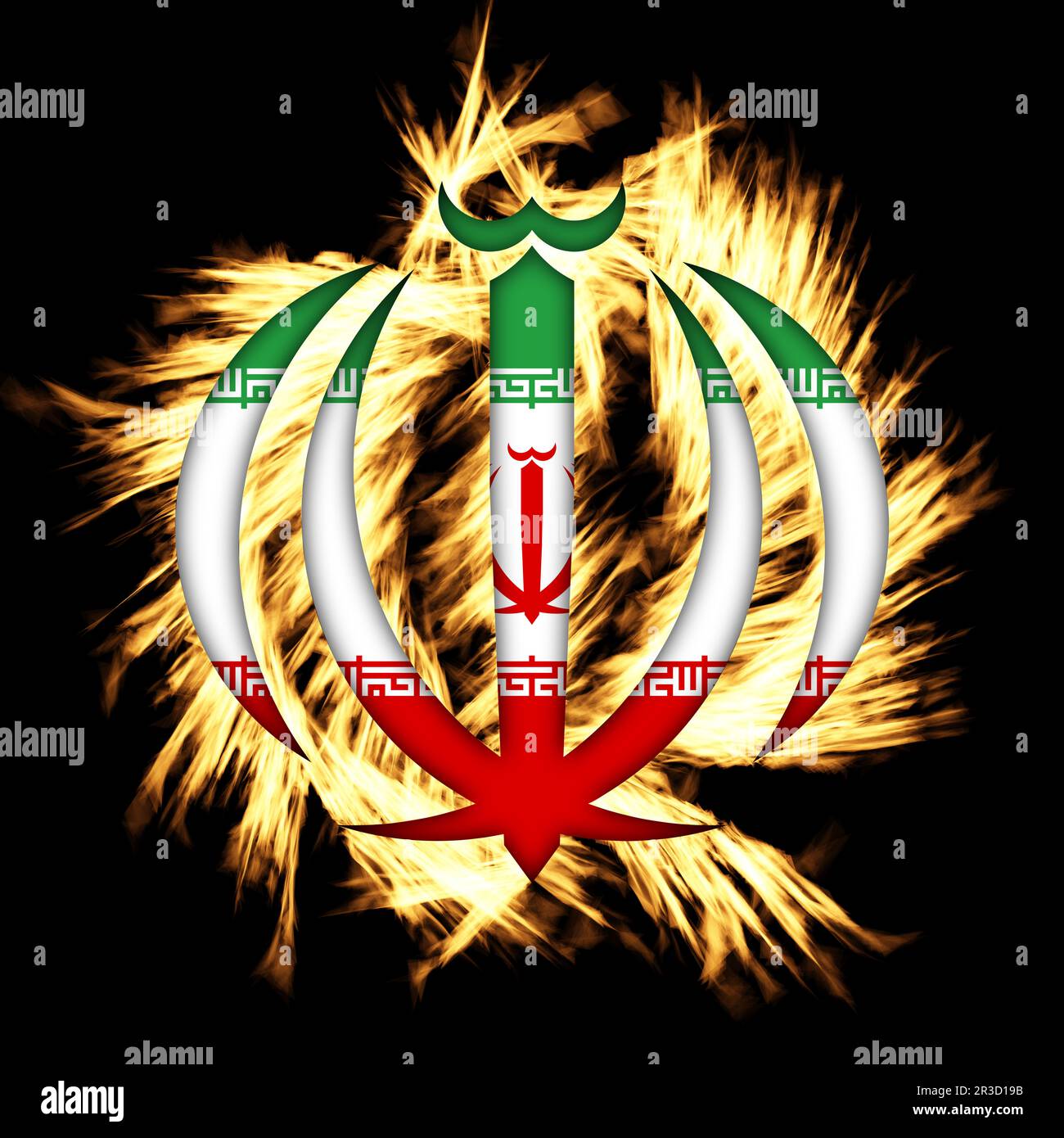 Iran flag burning hi-res stock photography and images - Alamy
