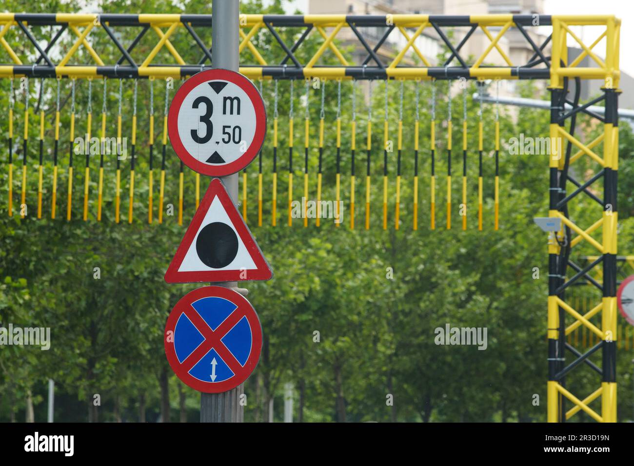 Bucharest, Romania. 19th May, 2023: Height limit sign at the new height ...