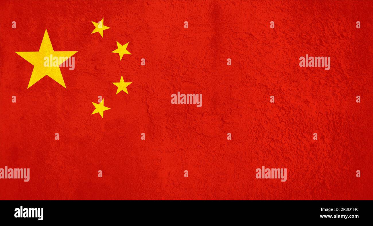 China country Flag banner over grunge texture Stock Photo - Alamy