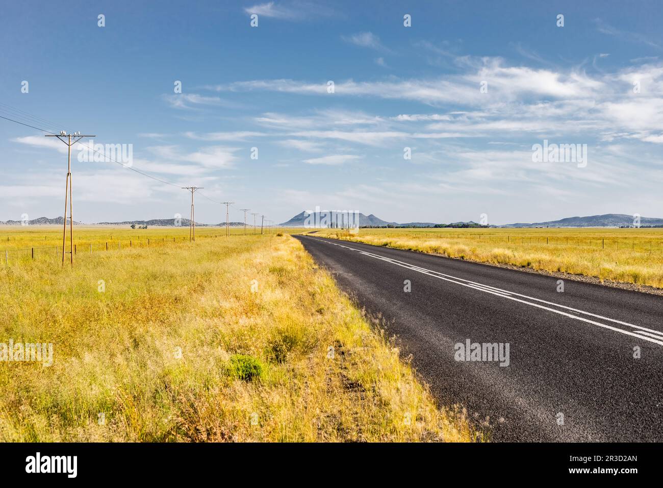 View of an empty country highway road Stock Photo - Alamy
