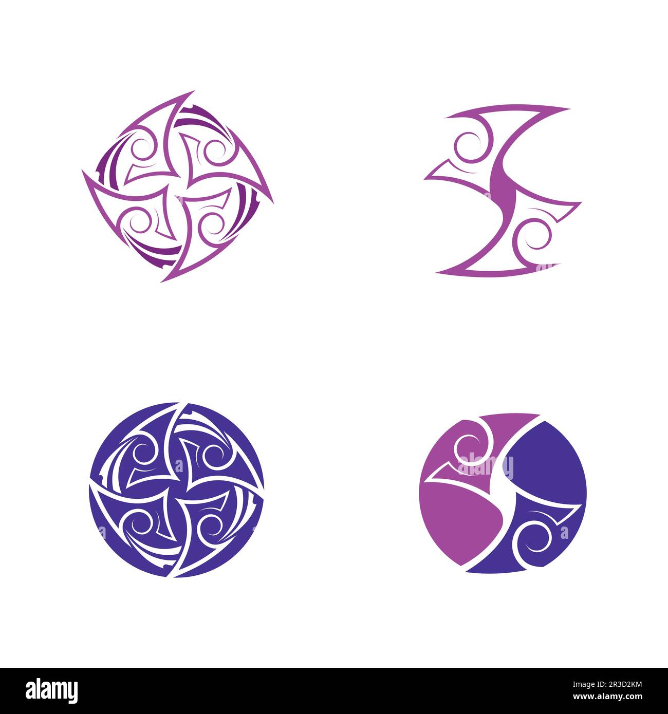 black tribal vector logo design icon and sign tribal Stock Vector Image ...