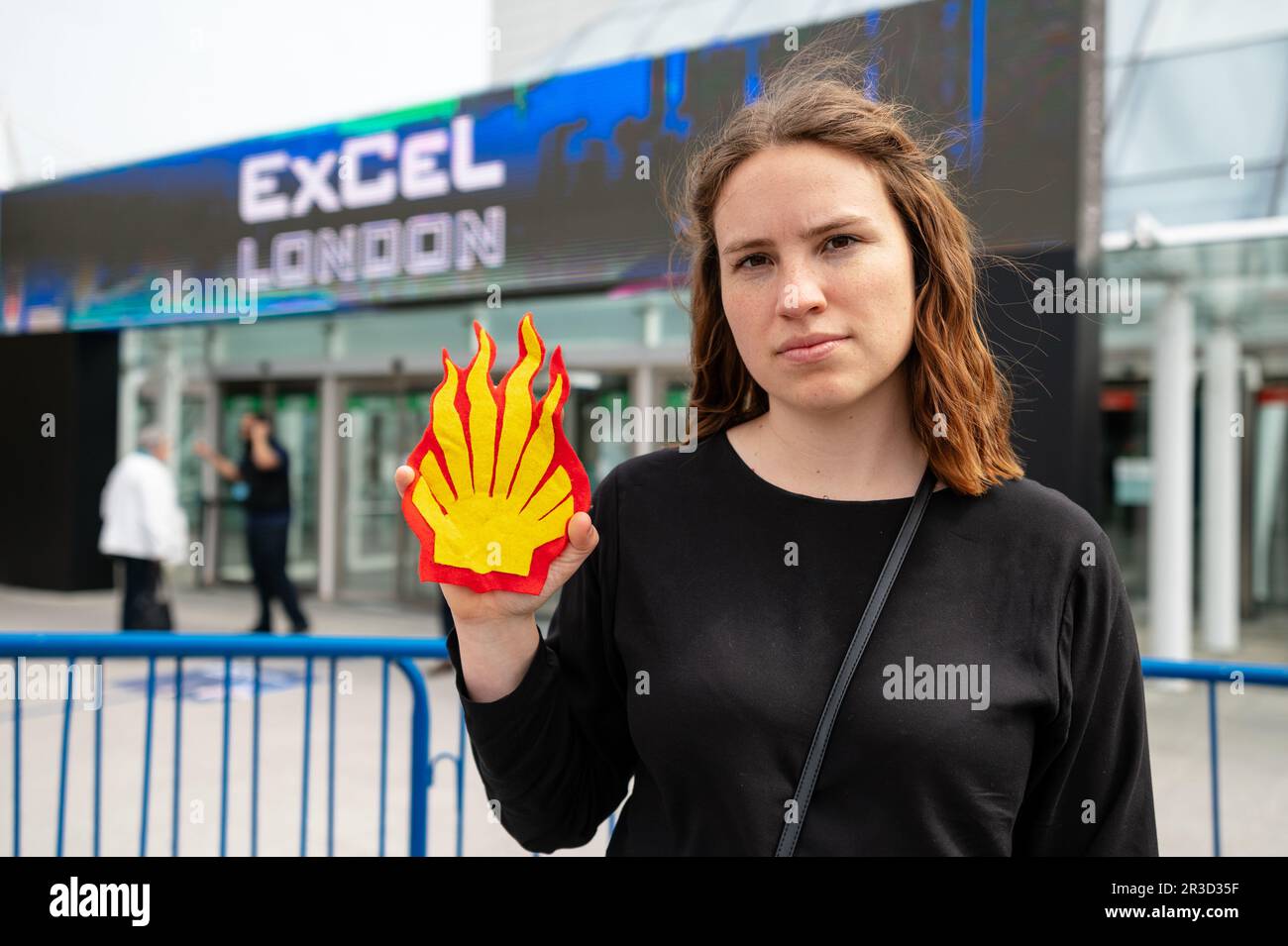 London, UK. 23 May 2023. Climate campaigners from Fossil Free London ...