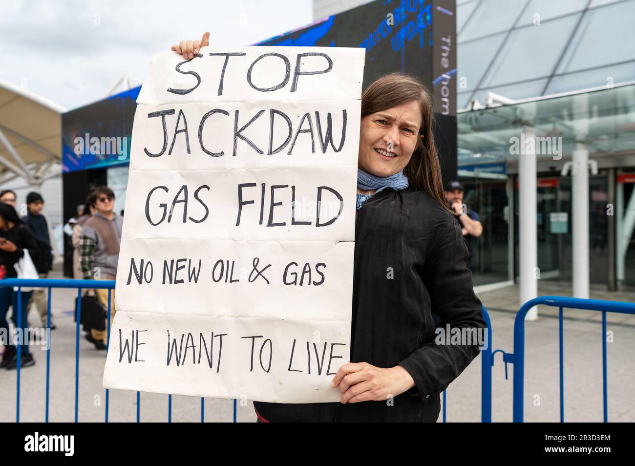 London, UK. 23 May 2023. Climate campaigners from Fossil Free London ...