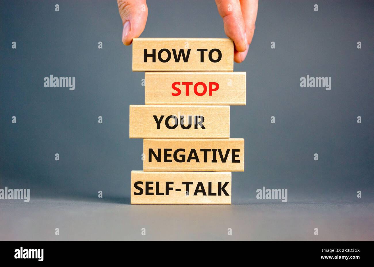 Stop negative self-talk symbol. Concept words How to stop your negative ...