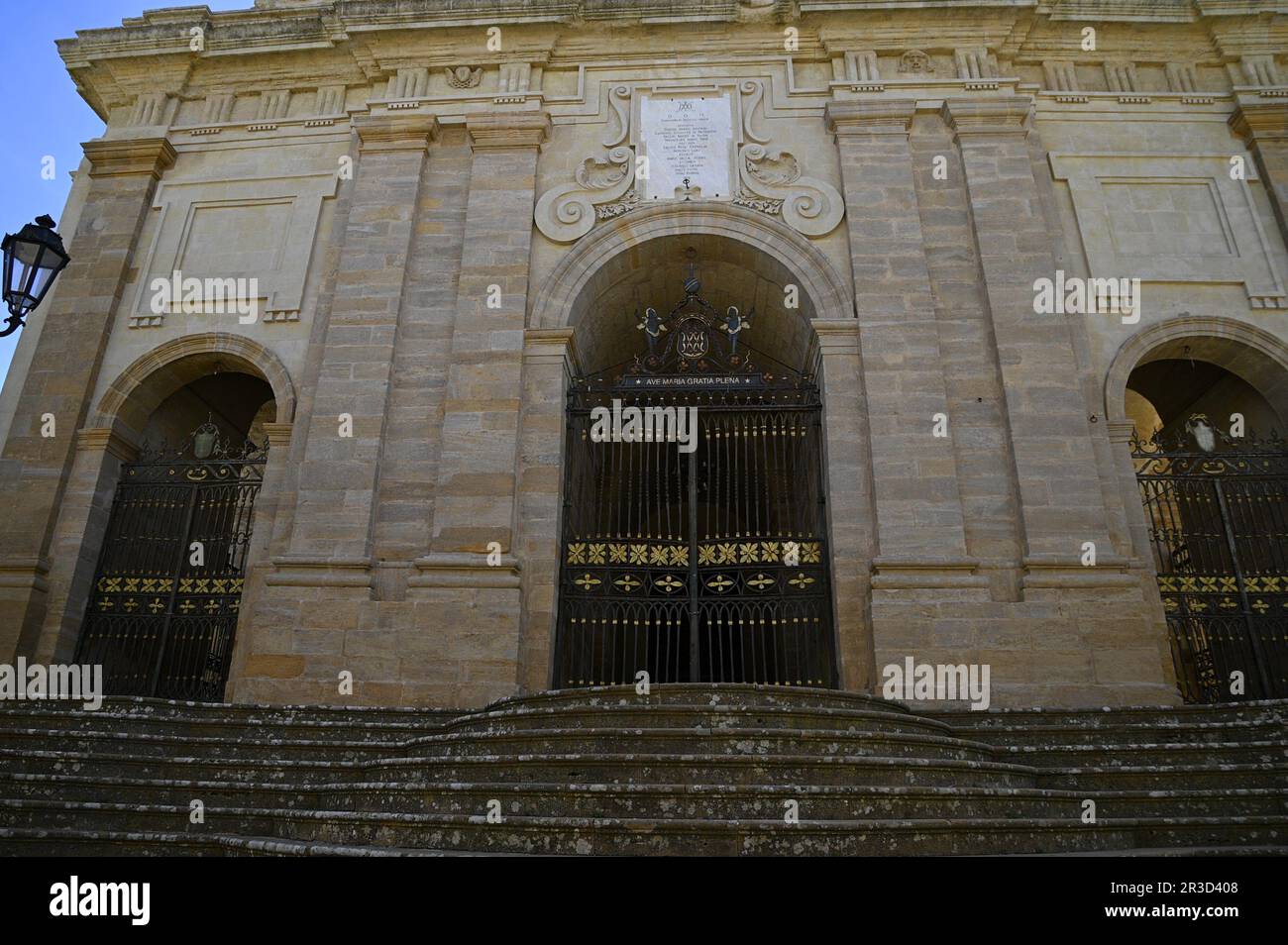 Scenic facade view of the Baroque style Duomo of Enna a historic ...