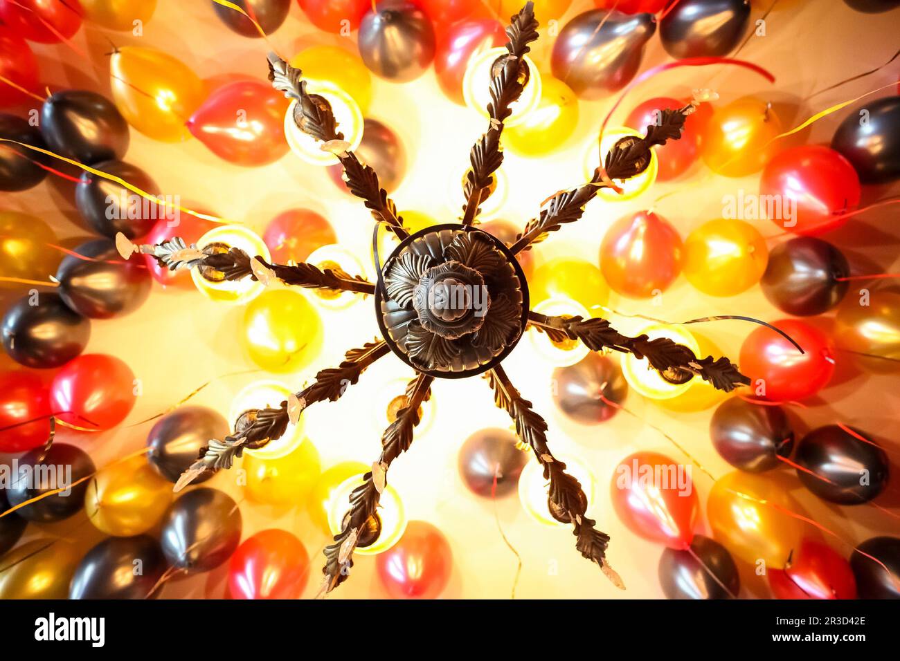 Party balloons on the ceiling pattern texture Stock Photo - Alamy