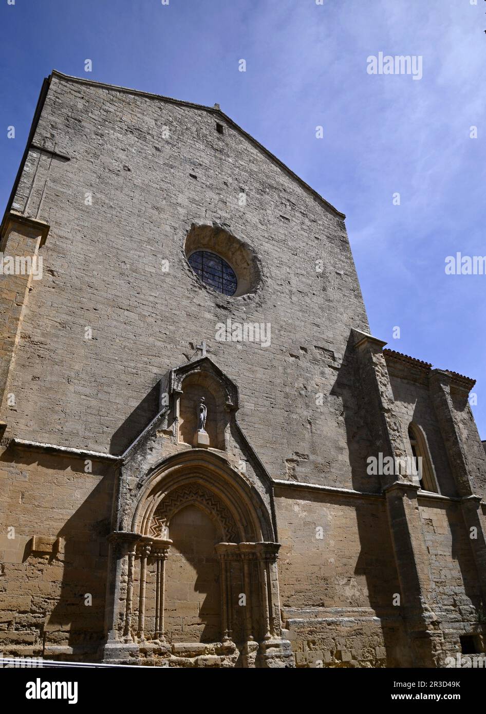 Landscape with scenic exterior view of the Baroque style Duomo of Enna ...