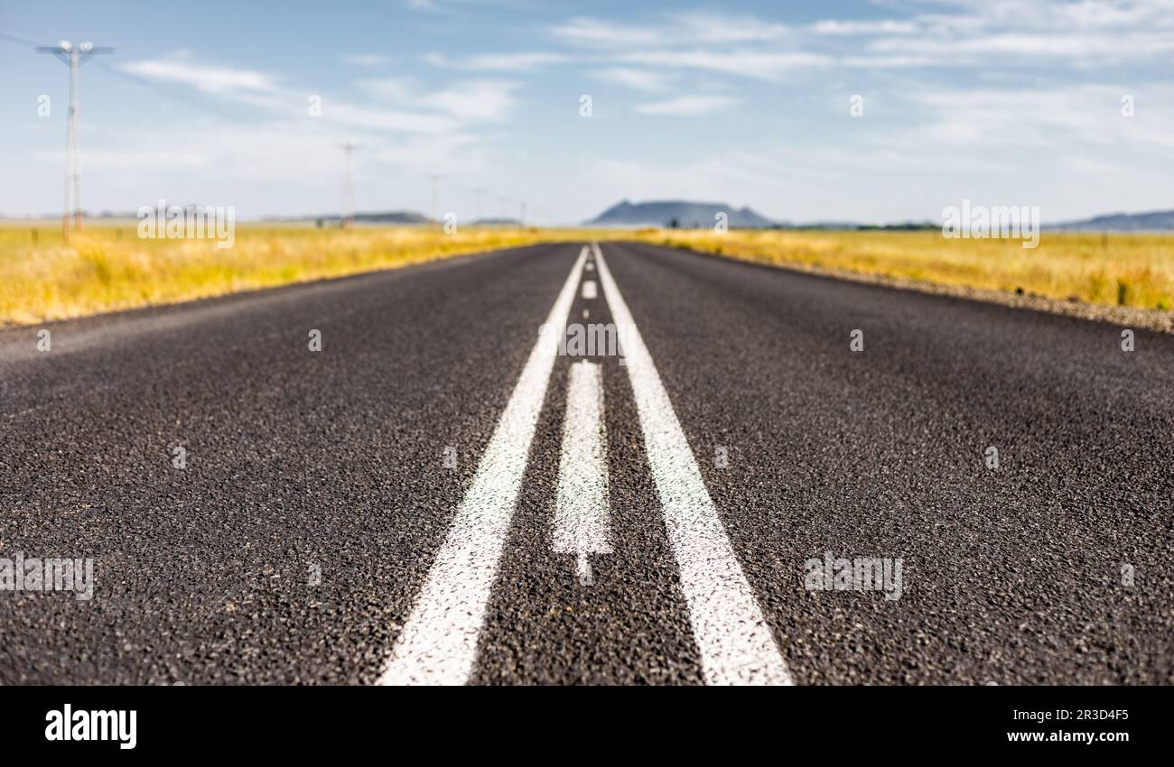 View of an empty country highway road Stock Photo - Alamy