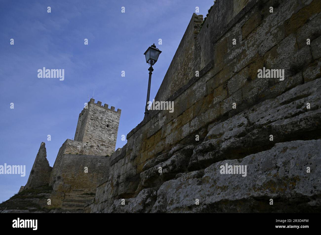 Landscape with scenic view of Castello di Lombardia an imposing ...