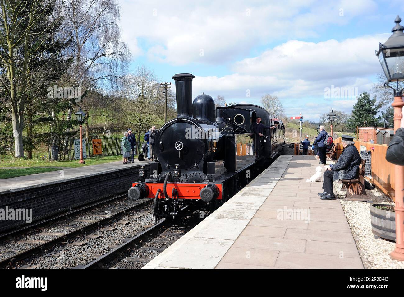 Coal Tank "1054" arriving at Arley Station with empty stock to form a ...