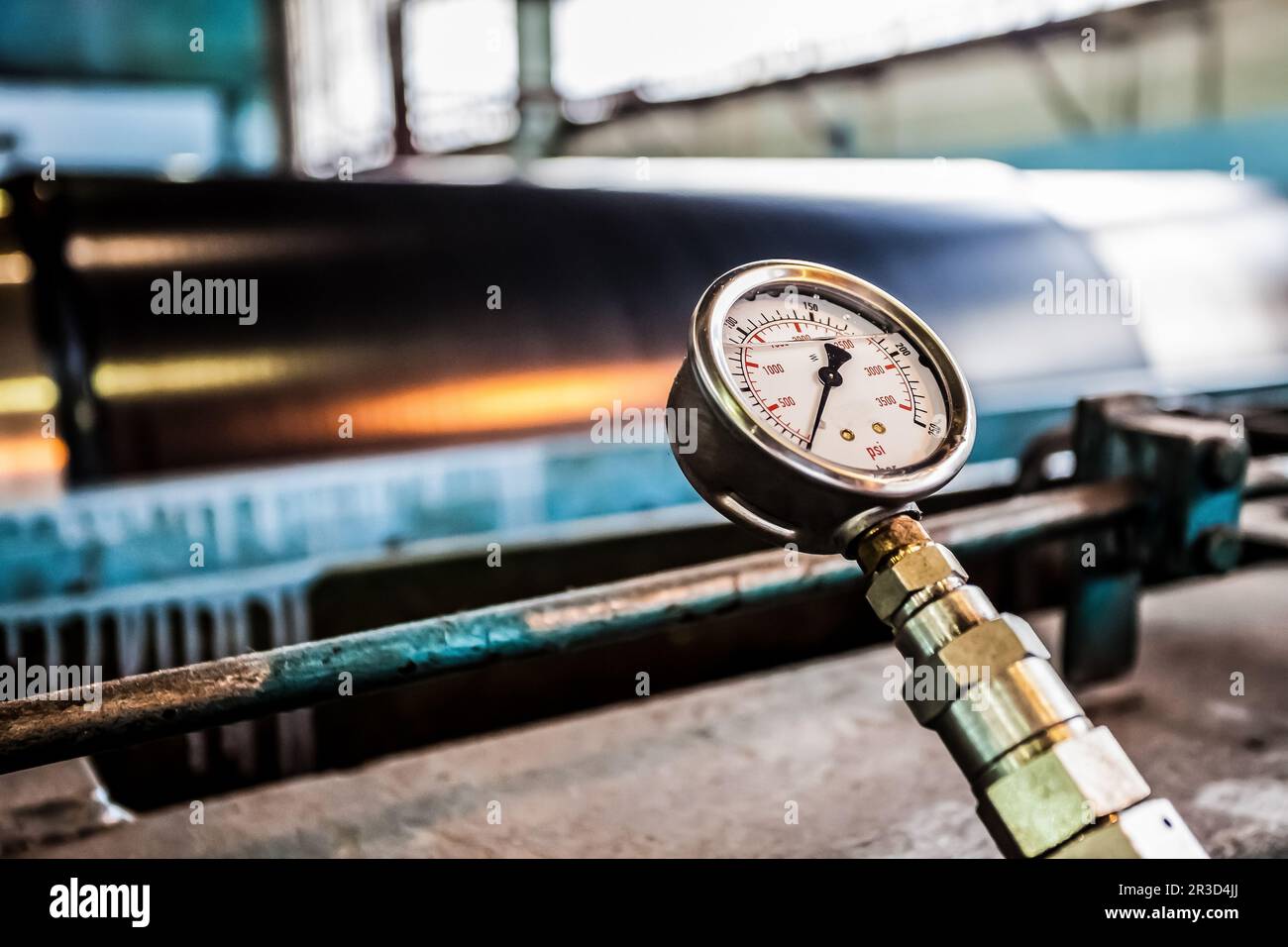 Pressure gauge in a factory Stock Photo - Alamy