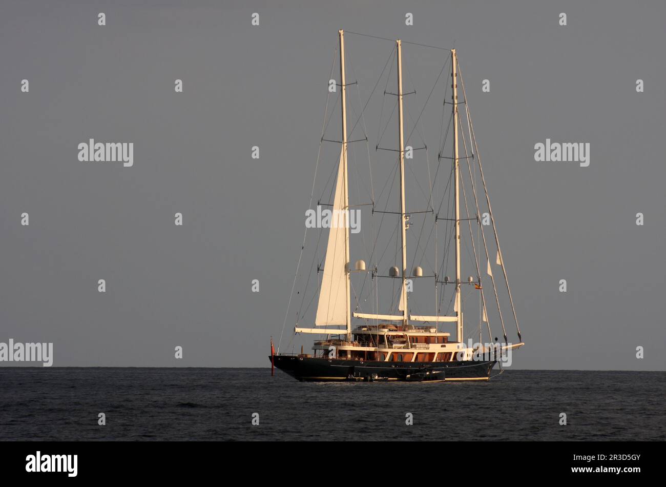 The three mast sailing yacht Eos owned by media movie mogul Barry ...