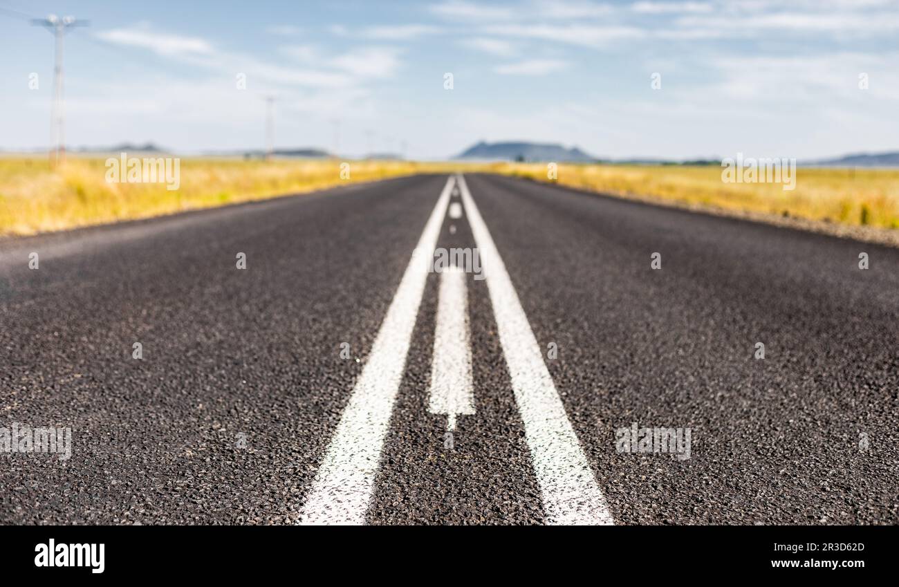 View of an empty country highway road Stock Photo - Alamy