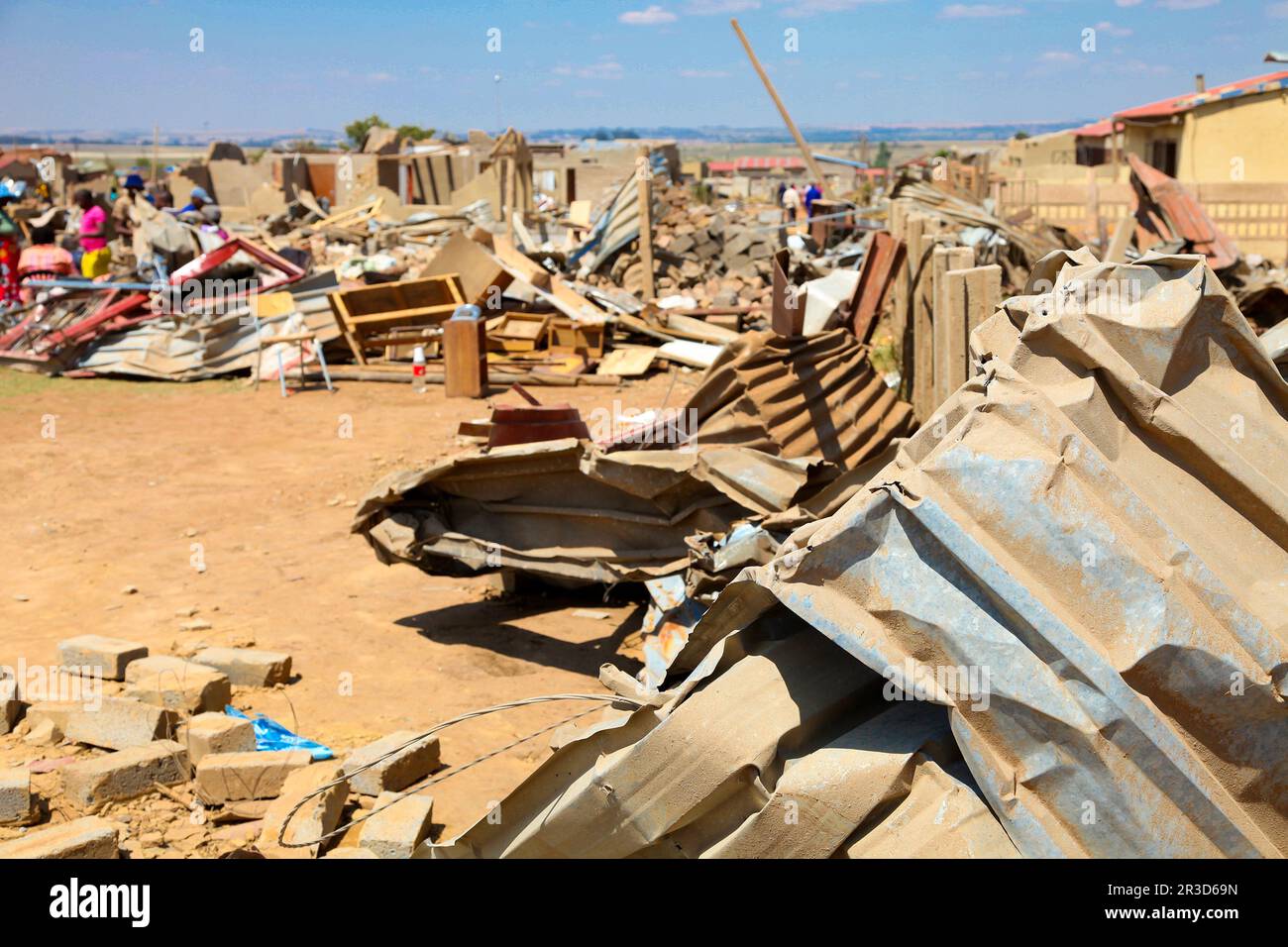 Tornado Damaged Homes in a small Township Stock Photo - Alamy