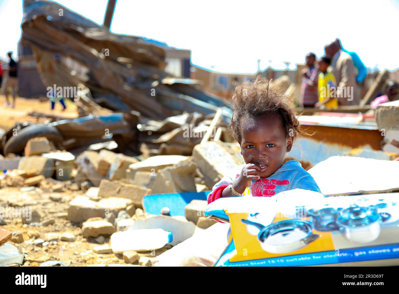 African Children in a Tornado damaged Township Stock Photo - Alamy