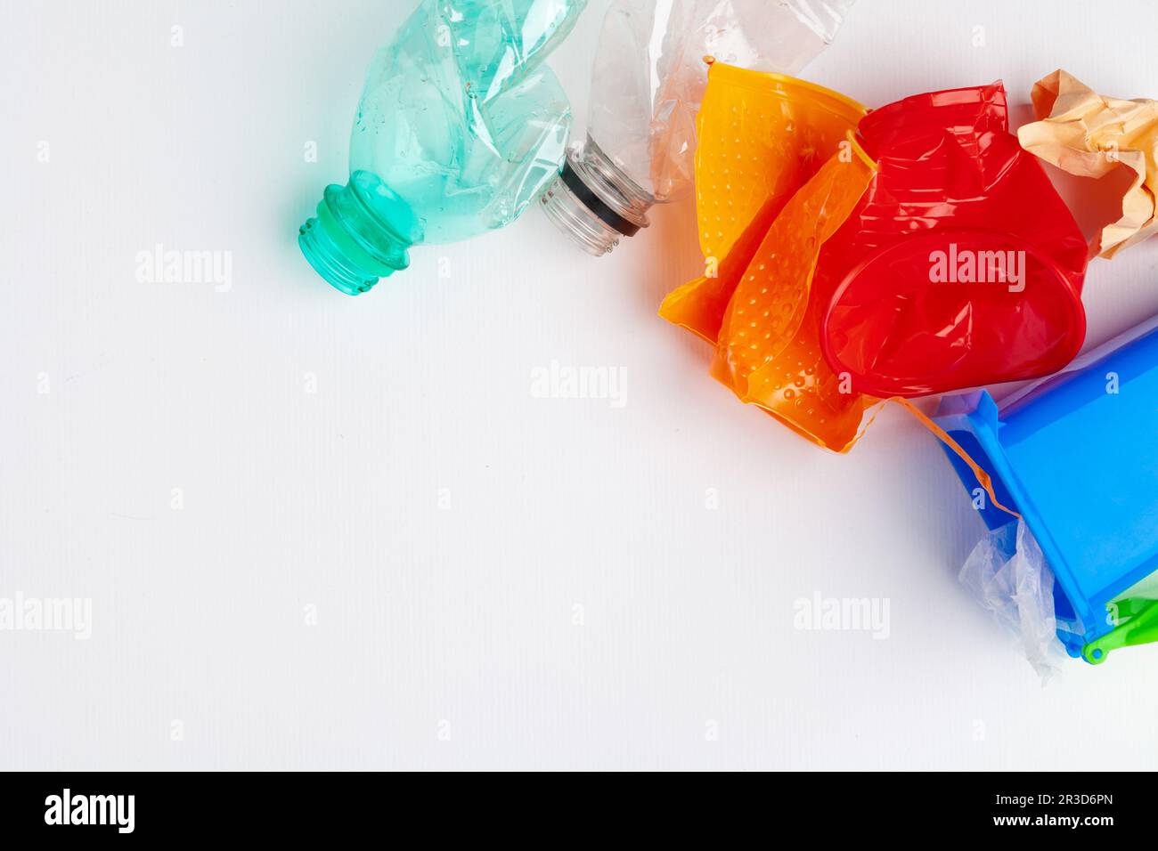 Top view of Different garbage materials with recycling Stock Photo - Alamy