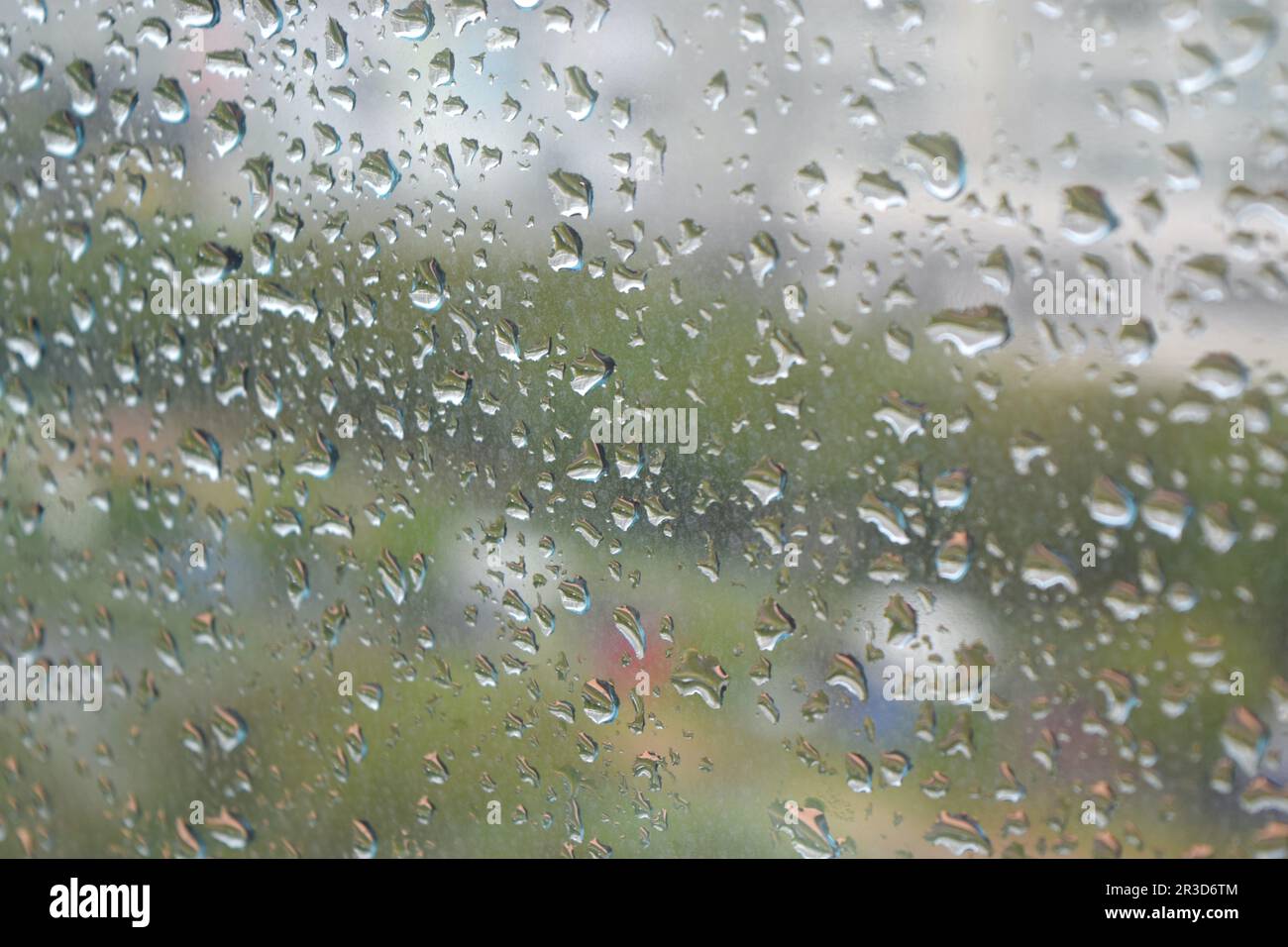 Raindrops on window view in Kota Kinabalu, Malaysia Stock Photo - Alamy