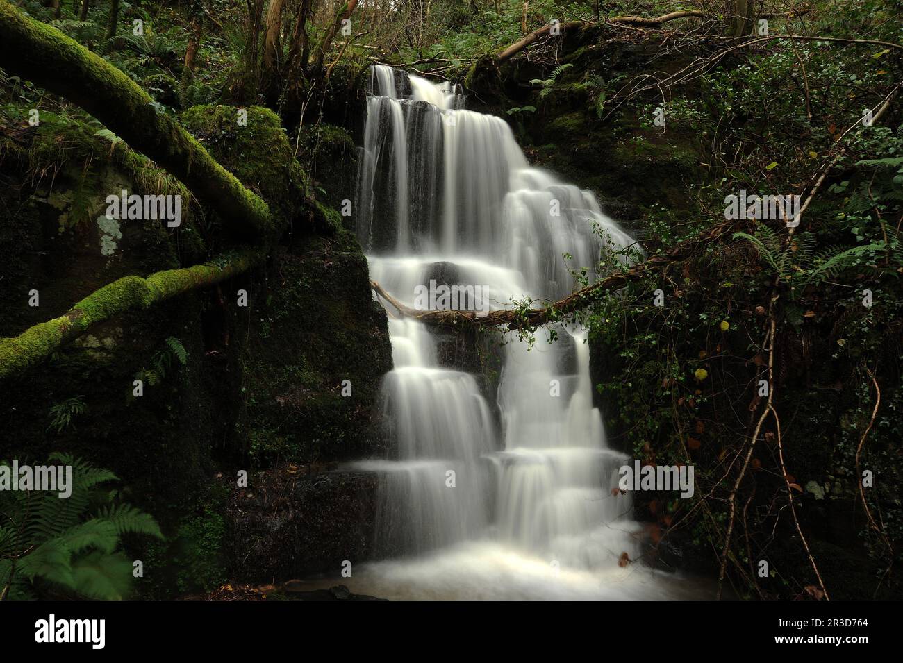 Cascade at the side of the A470 between Erwood and Builth Wells Stock ...