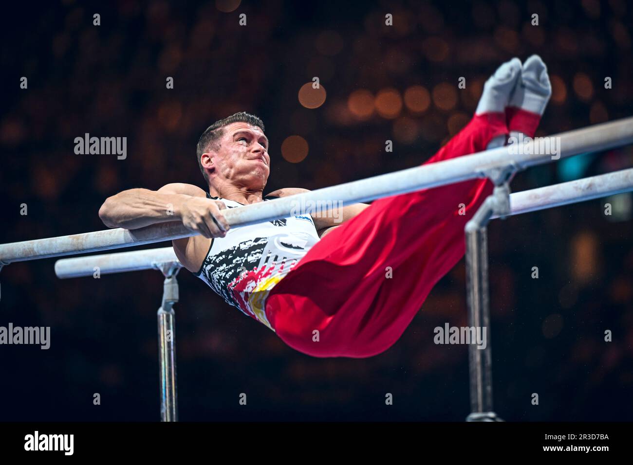 Lukas Dauser participating in the 2022 Munich European Gymnastics ...