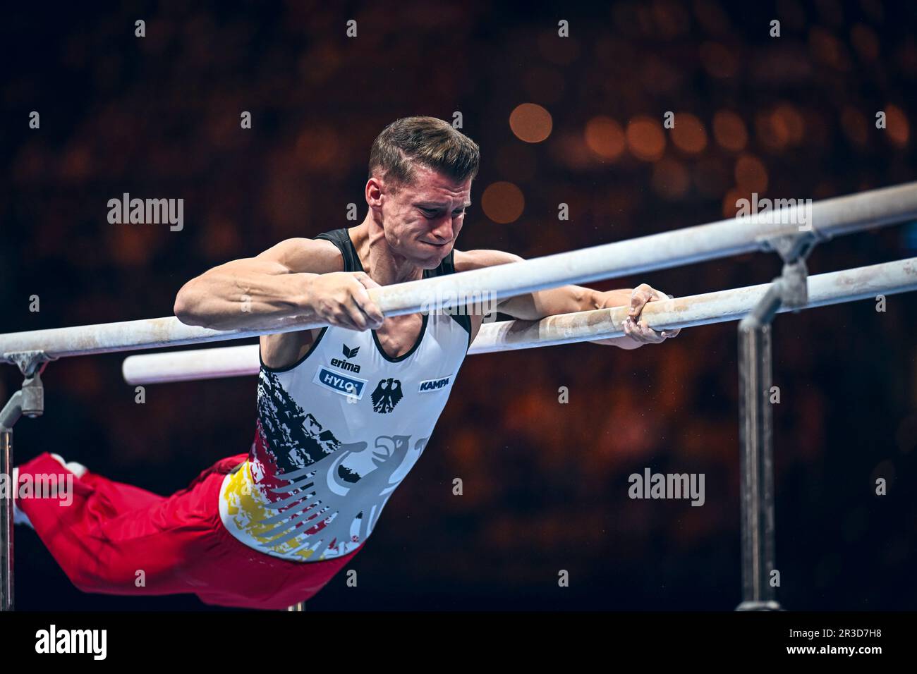 Lukas Dauser participating in the 2022 Munich European Gymnastics ...