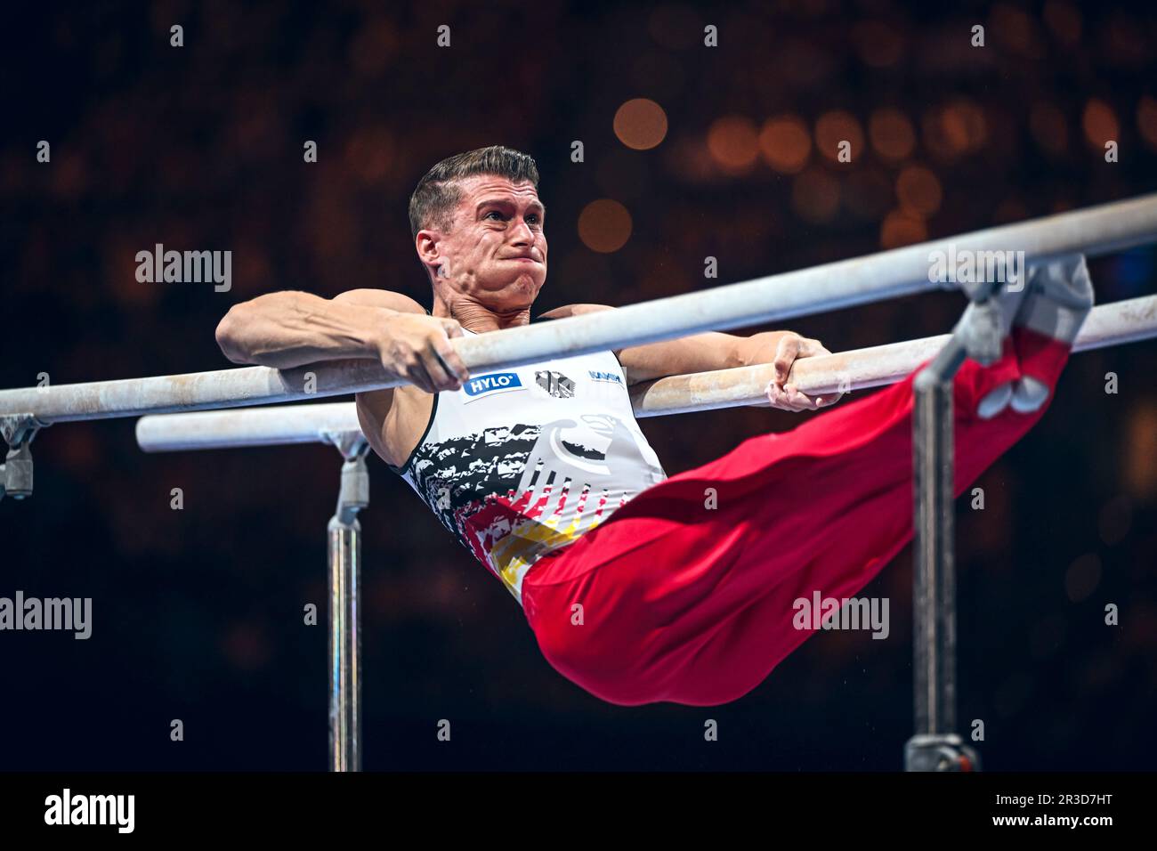 Lukas Dauser participating in the 2022 Munich European Gymnastics ...