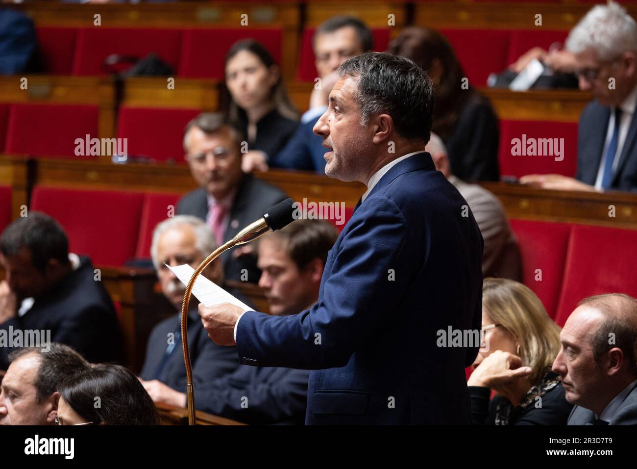 Paris, France. 23rd May, 2023. Deputy Xavier Albertini during a session ...