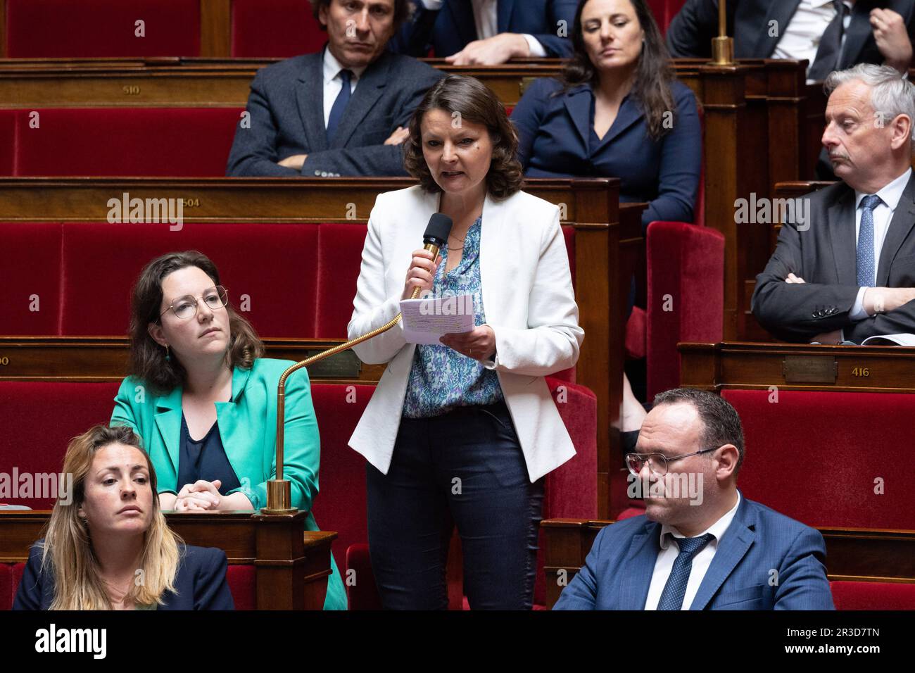 Paris, France. 23rd May, 2023. Deputy Eva Sas during a session of ...
