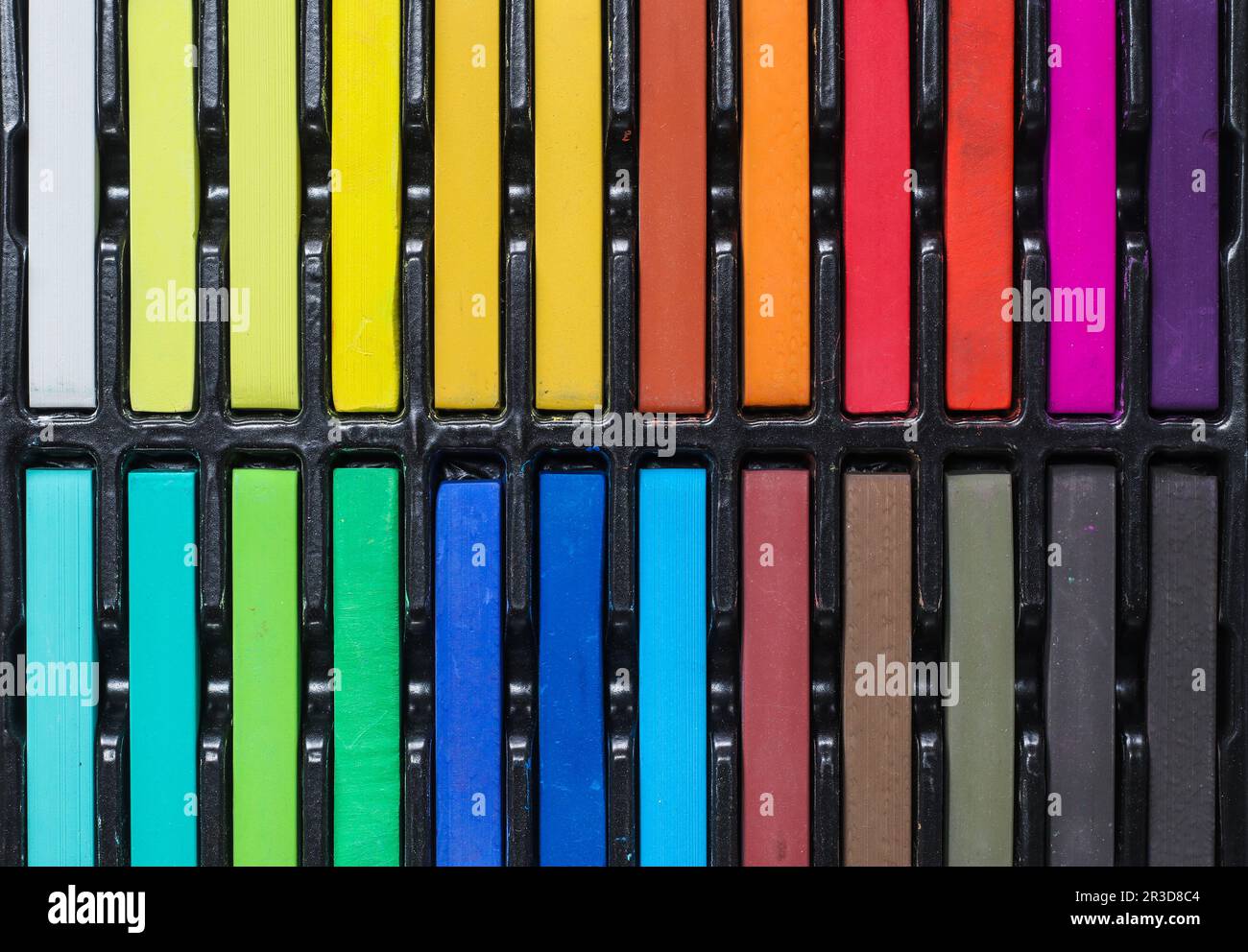 Colourful square chalk Stock Photo - Alamy