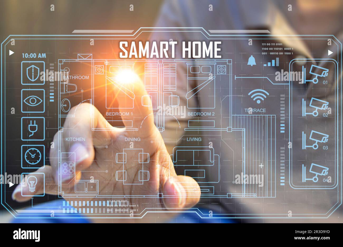 The concept of using artificial intelligence in everyday life or a ...