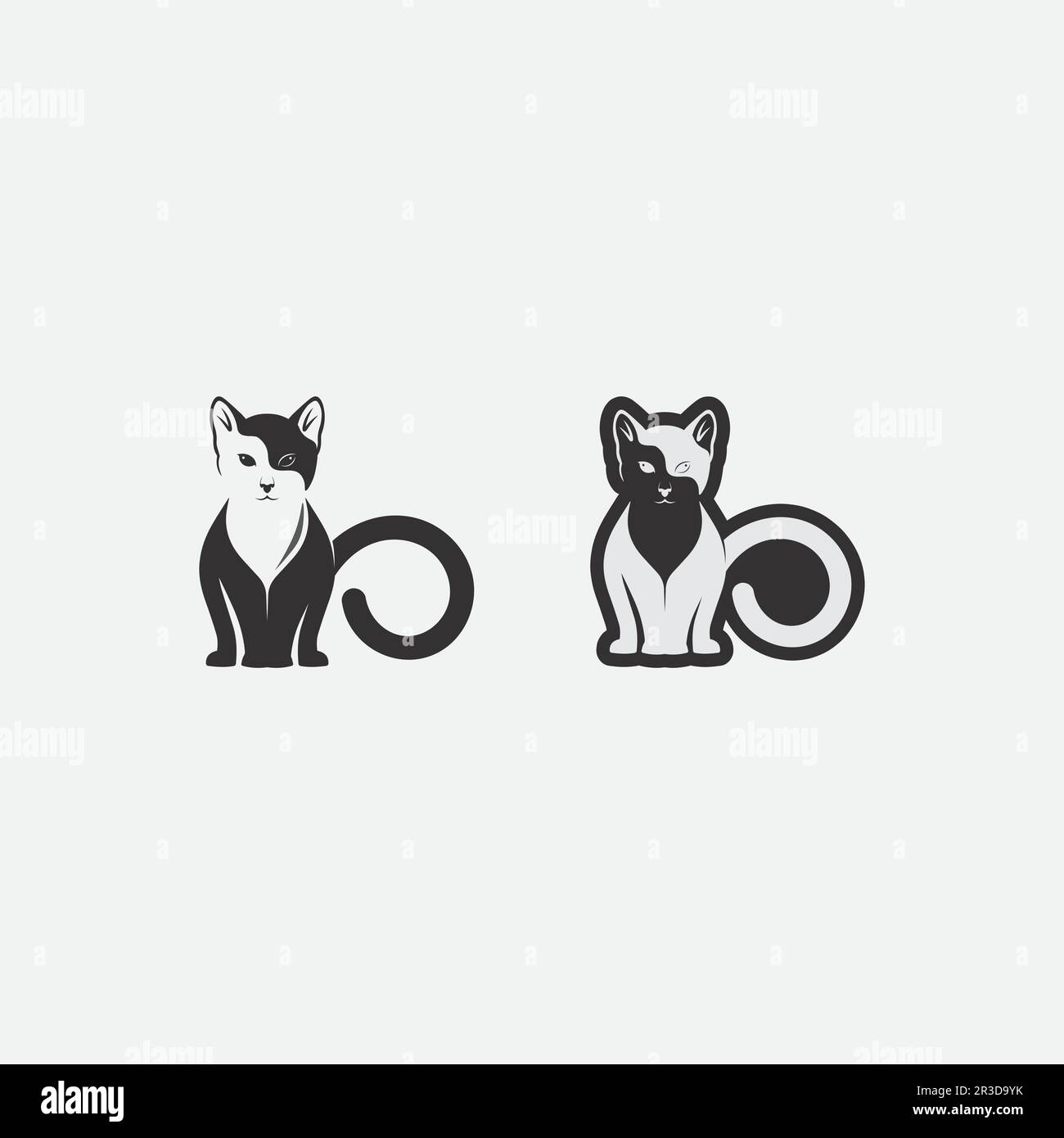 cat logo and vector animal icon footprint kitten calico logo dog symbol ...