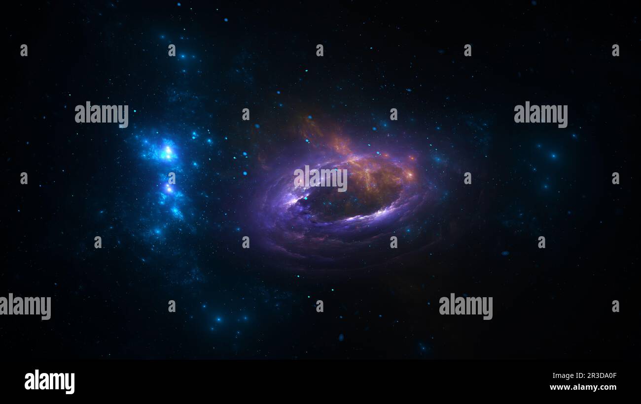 Universe Space scene with planets, stars and galaxies, nebula. Panorama ...