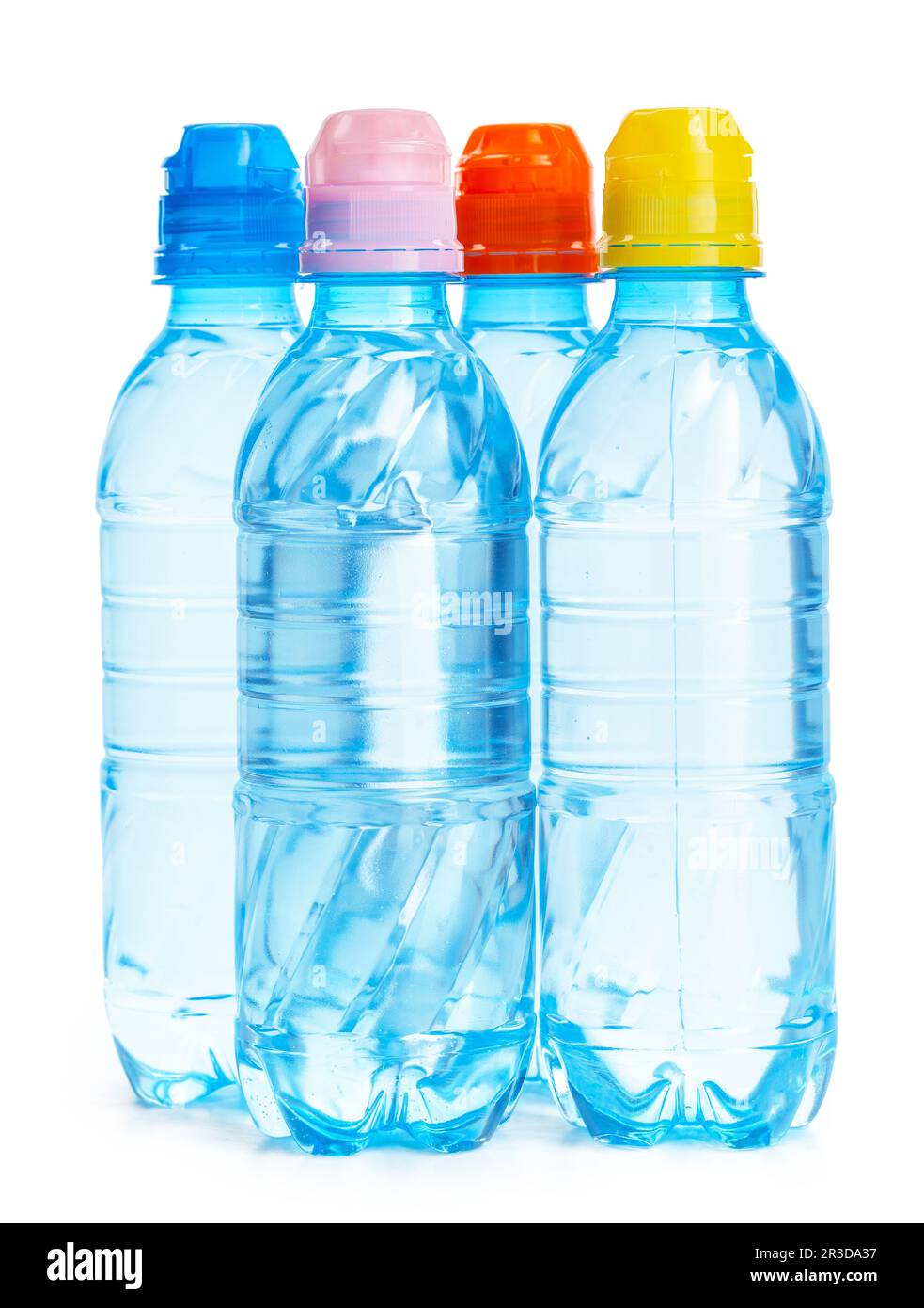 Mineral water bottles isolated on white background Stock Photo - Alamy